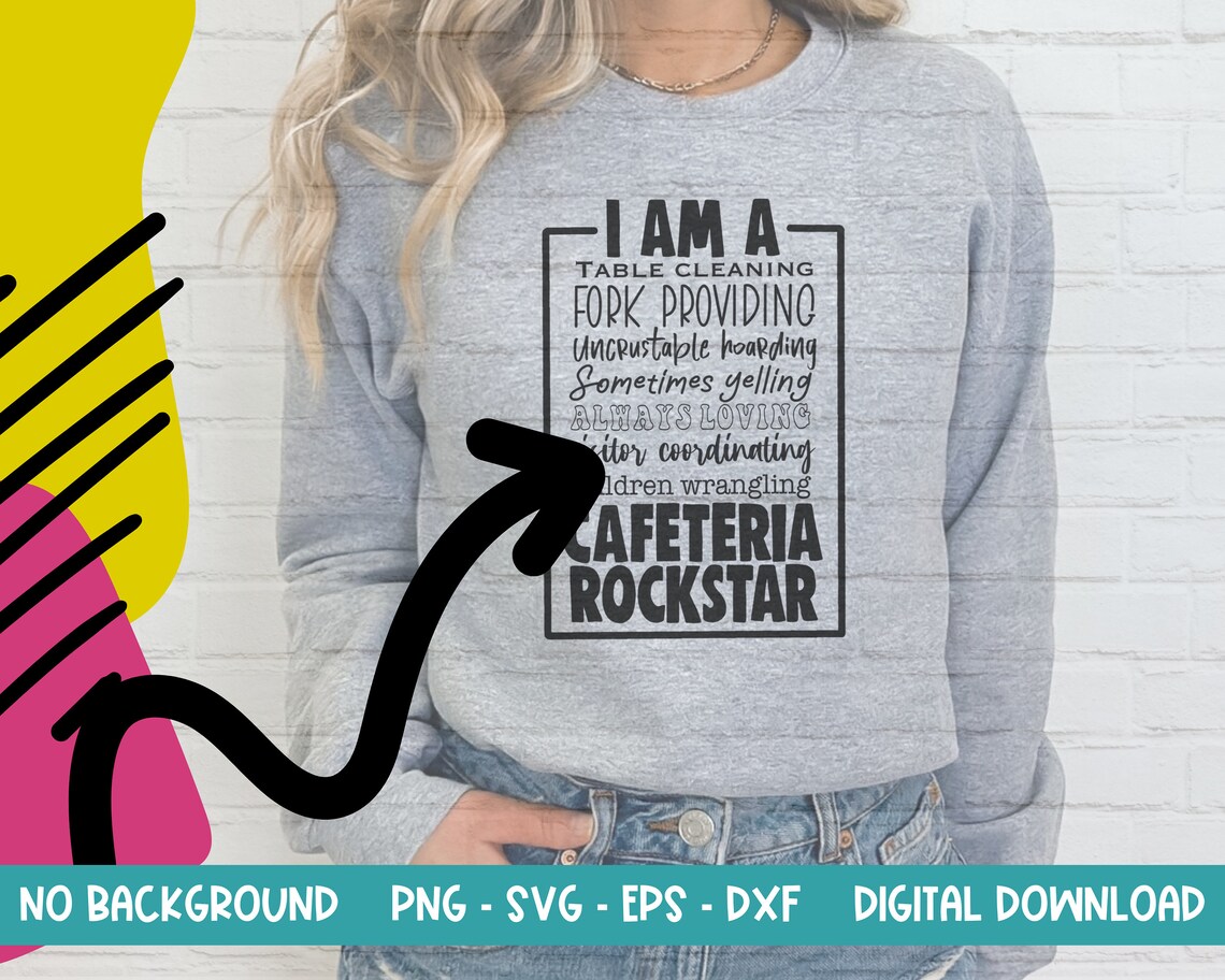 Cafeteria Rockstar Svg, Cafe Monitor Png, School Lunch Helper - Etsy