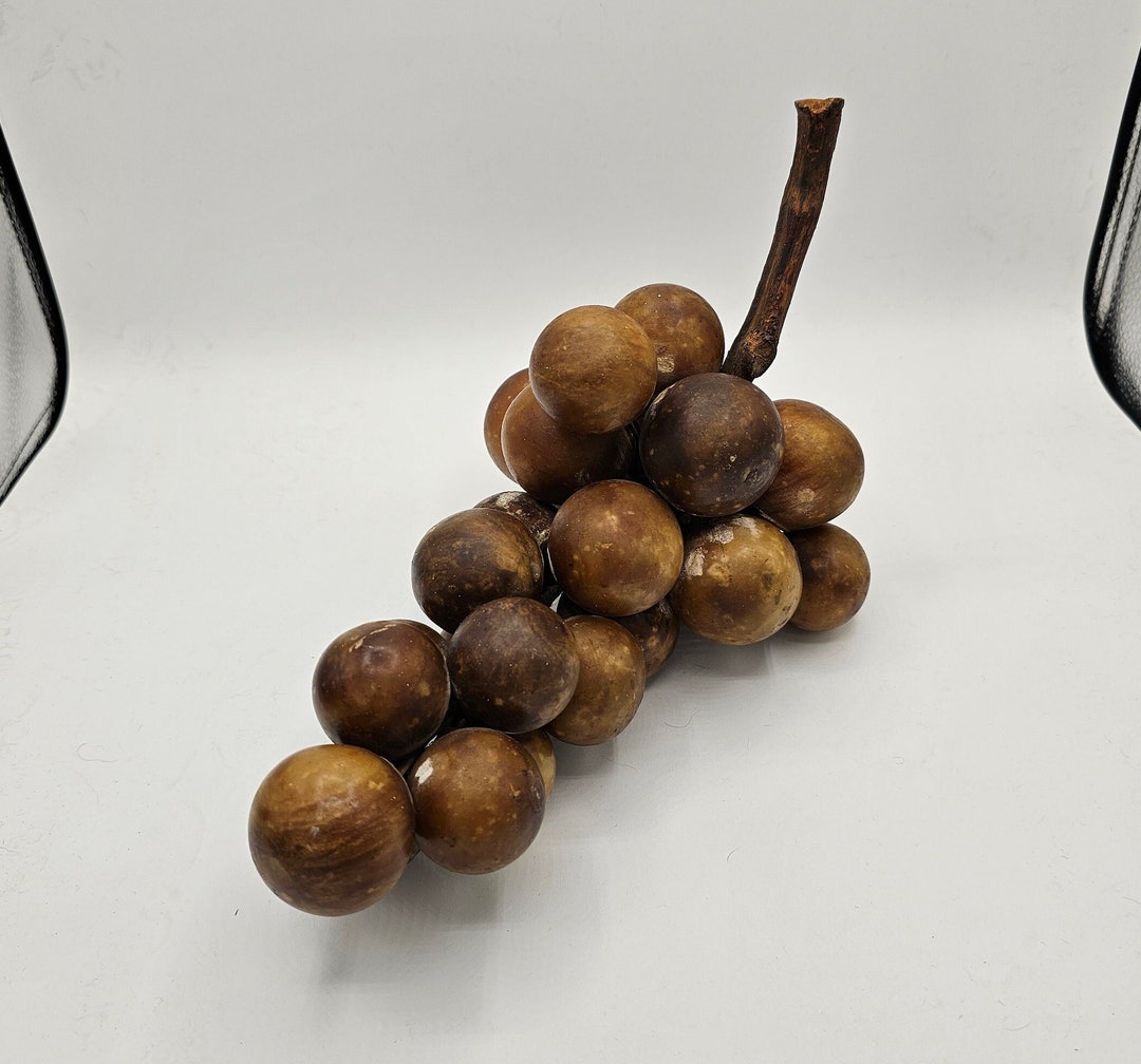 Antique Italian Alabaster Stone Grape Cluster Handcarved Brown Gold ...