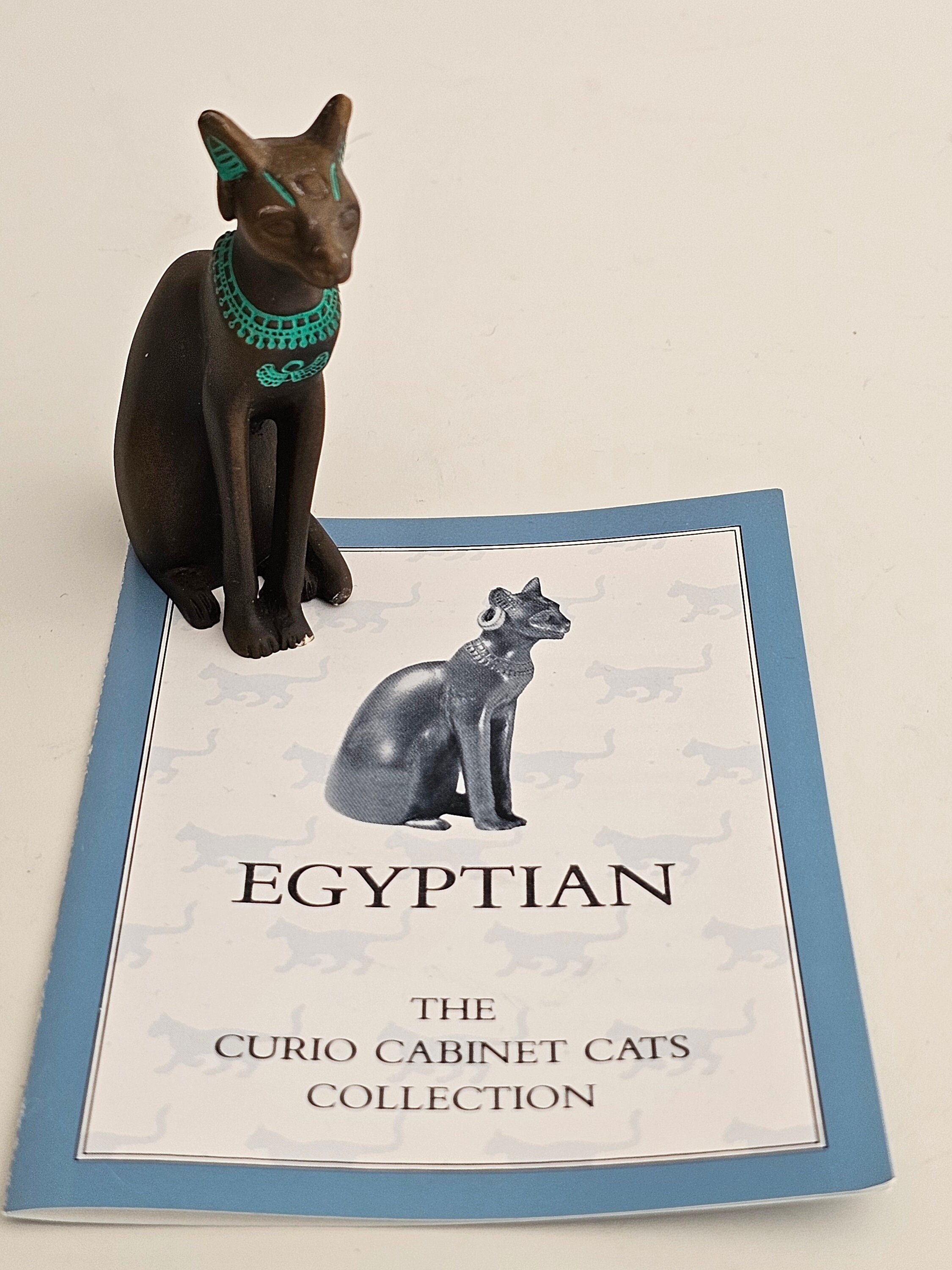 RARE Franklin Mint the Curio Cabinet Cats Collection Egyptian Cat Metal ...