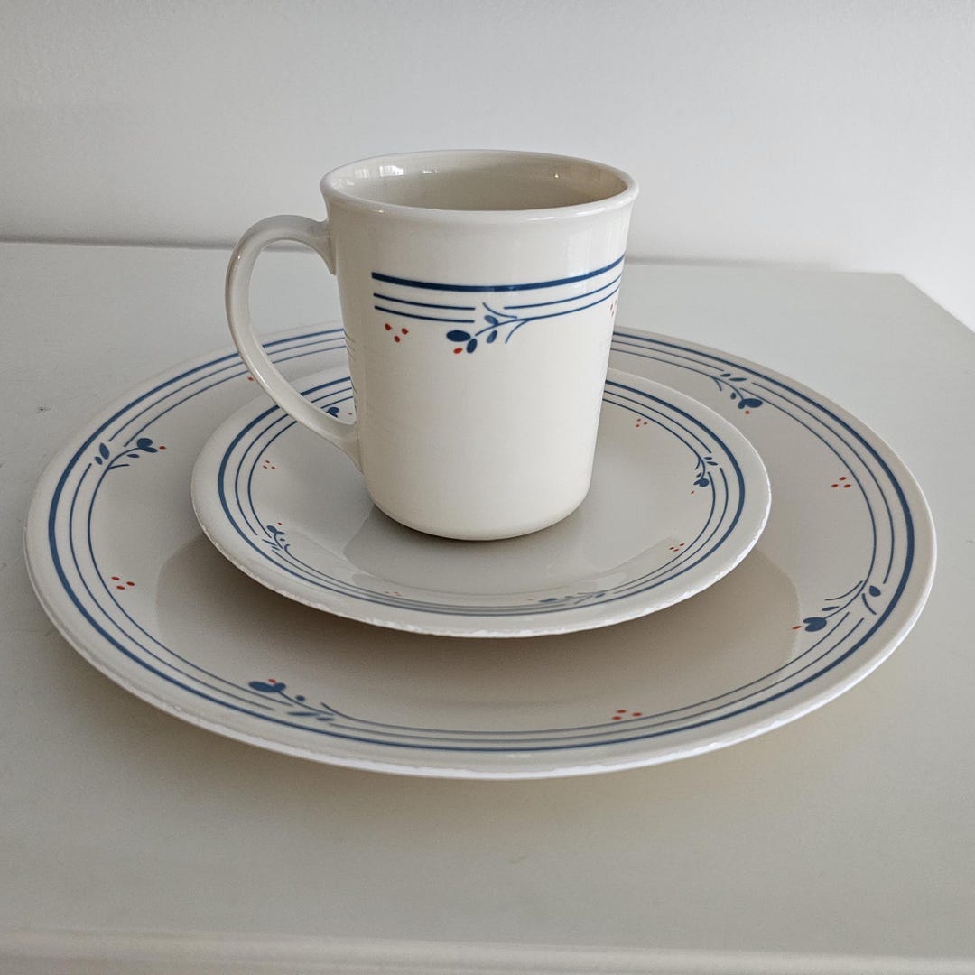 Vintage Corelle Country Violets Dinnerware Set: 3pc Place Setting - Etsy