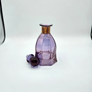 Vintage SC Crystal Purple Lavendar Gold Perfume Bottles SET OF 2 Made ...