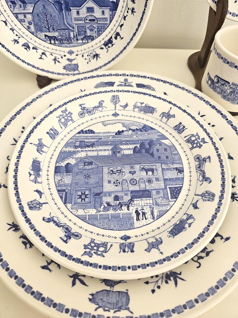 Charles Wysocki Nikko Japan Dinnerware Set: Heartland - Etsy