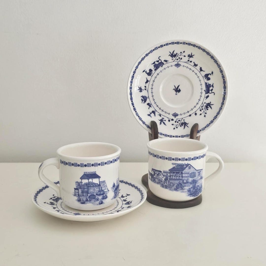 Charles Wysocki Nikko Japan Cup and Saucer Set: Heartland Dinnerware - Etsy