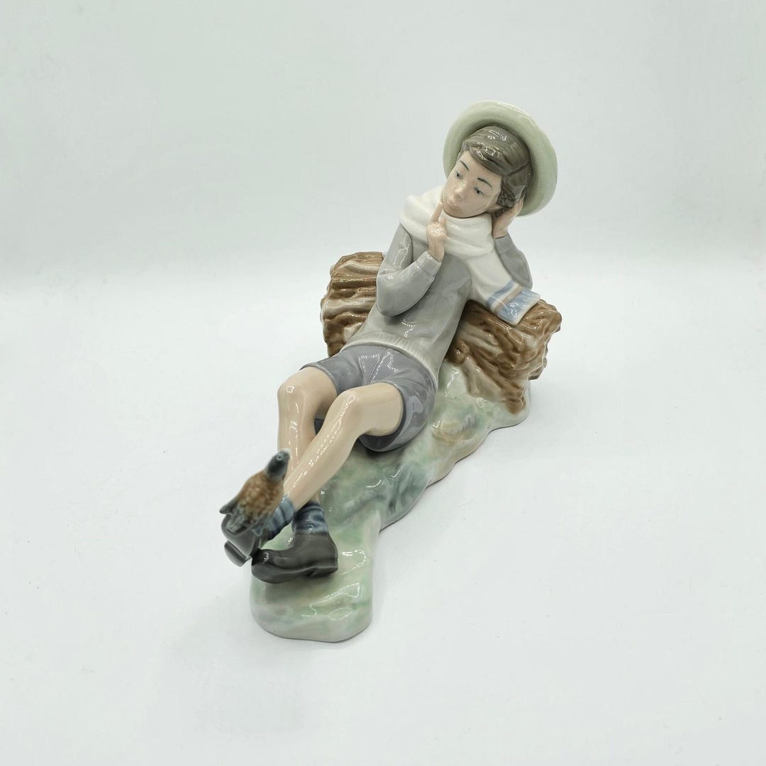 Lladro Resting Shepherd Boy Porcelain Figurine #4730: Bird Watcher - Etsy
