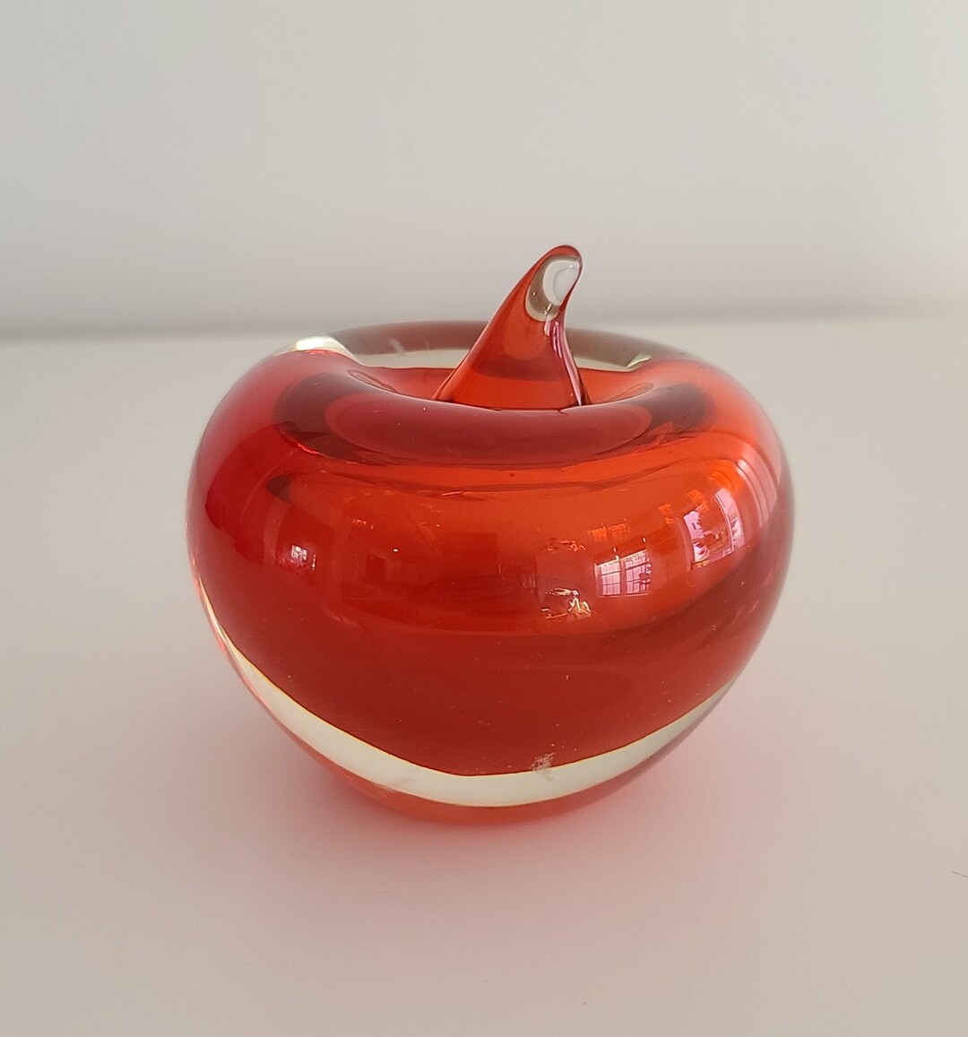Vintage Blenko Red Apple Handblown Glass Paperweight - Etsy