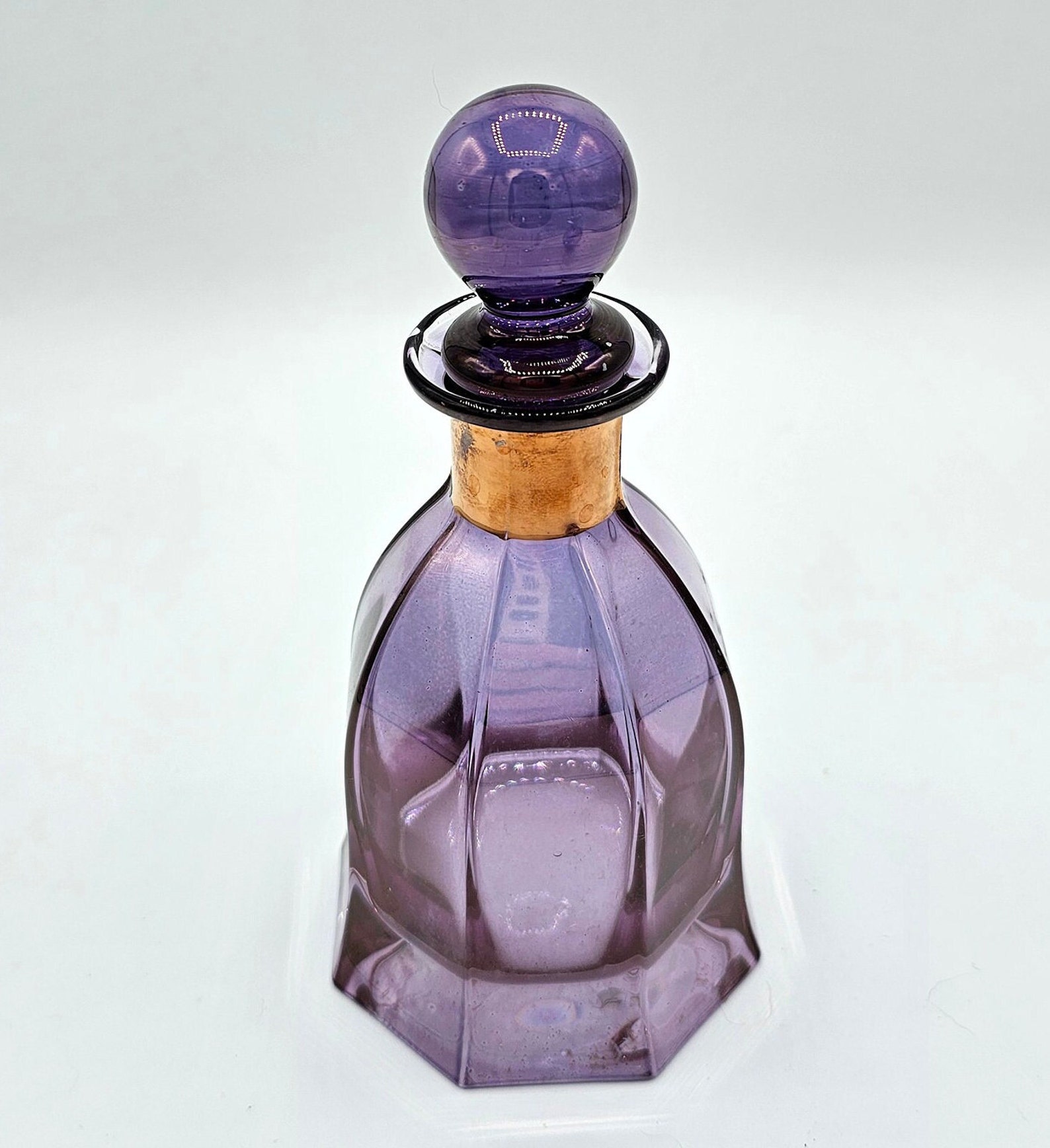 Vintage SC Crystal Purple Lavendar Gold Perfume Bottles SET OF 2 Made ...