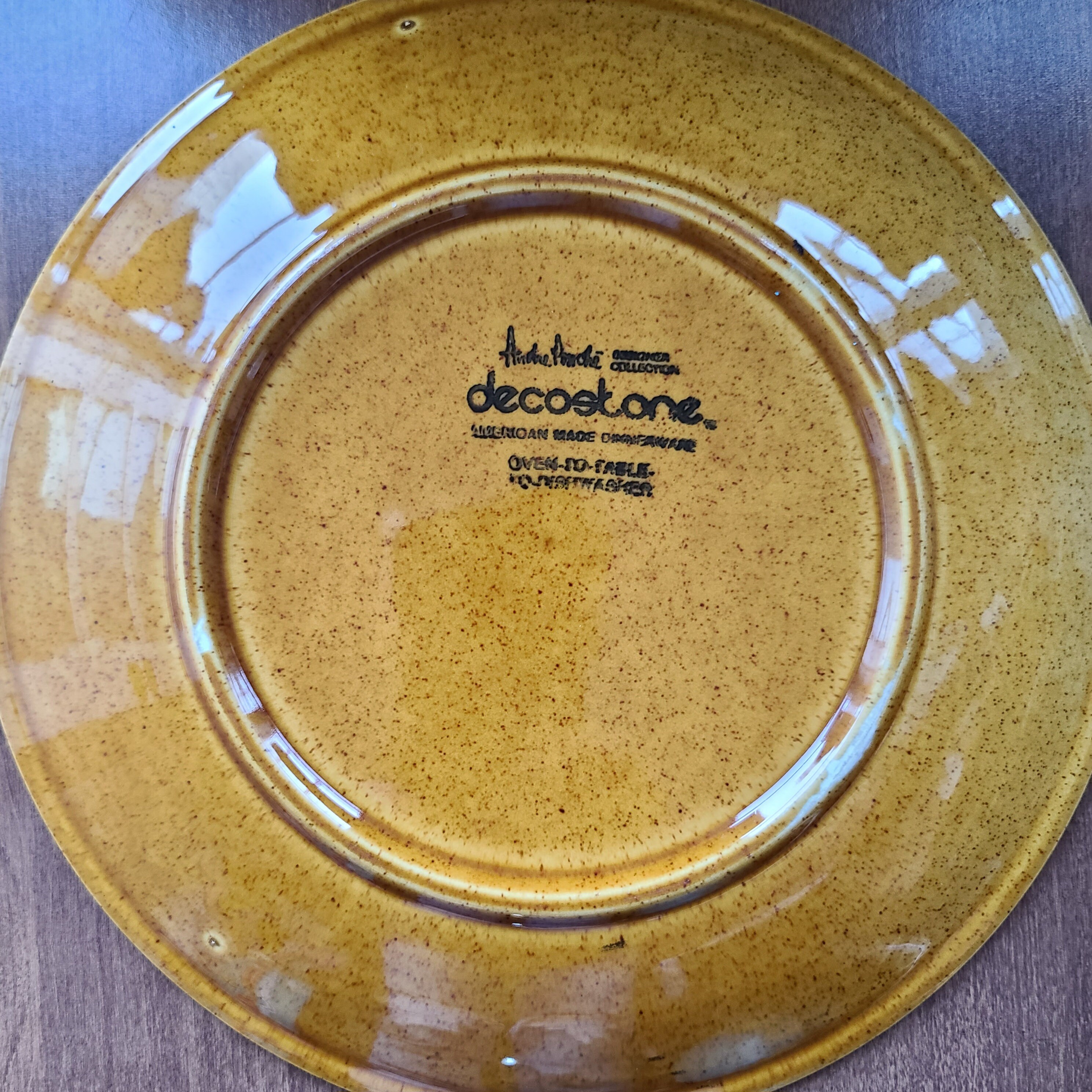 Vintage Decostone by Andre Pouche Set of 2 Gold Brown Speckled Floral ...