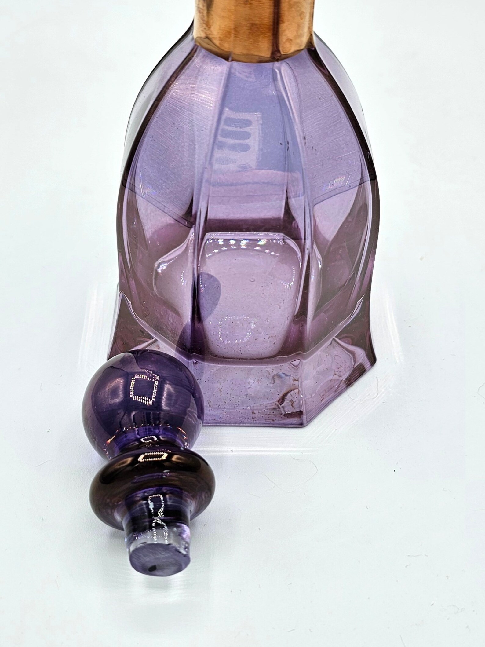 Vintage SC Crystal Purple Lavendar Gold Perfume Bottles SET OF 2 Made ...