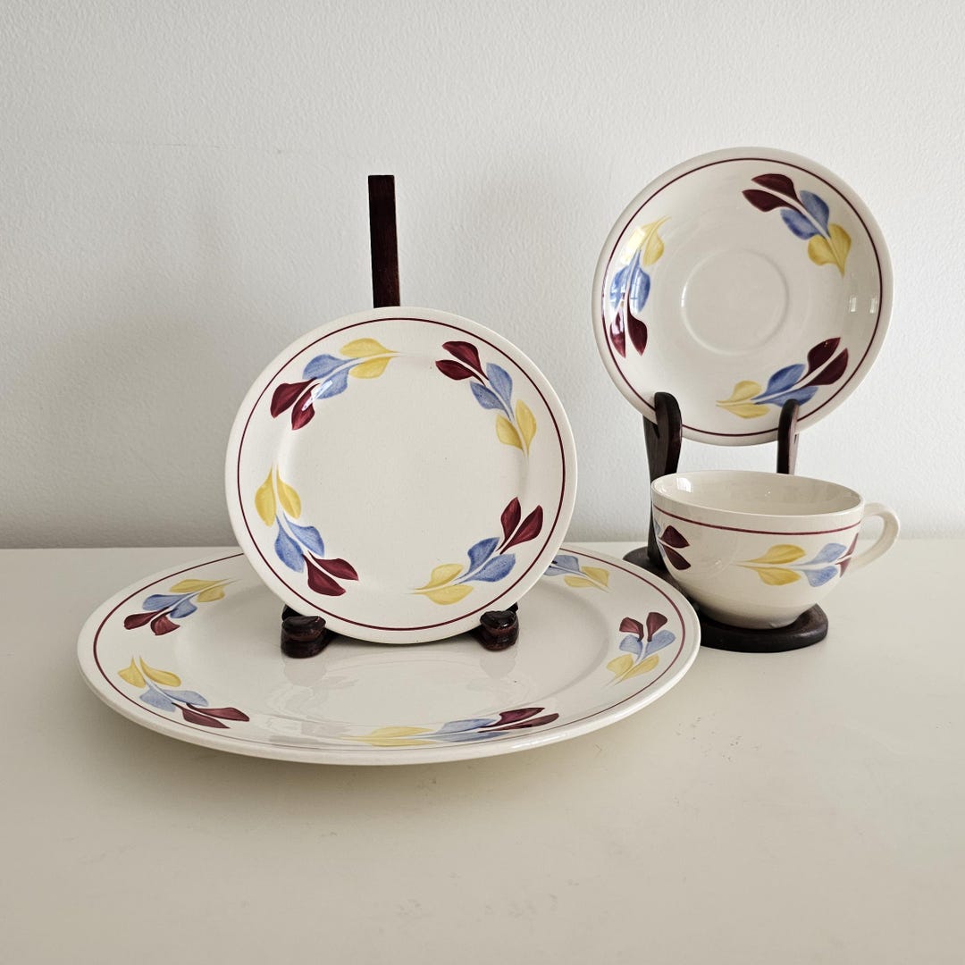 Antique Blue Ridge Dinnerware: Southern Potteries 4-piece Place Setting ...