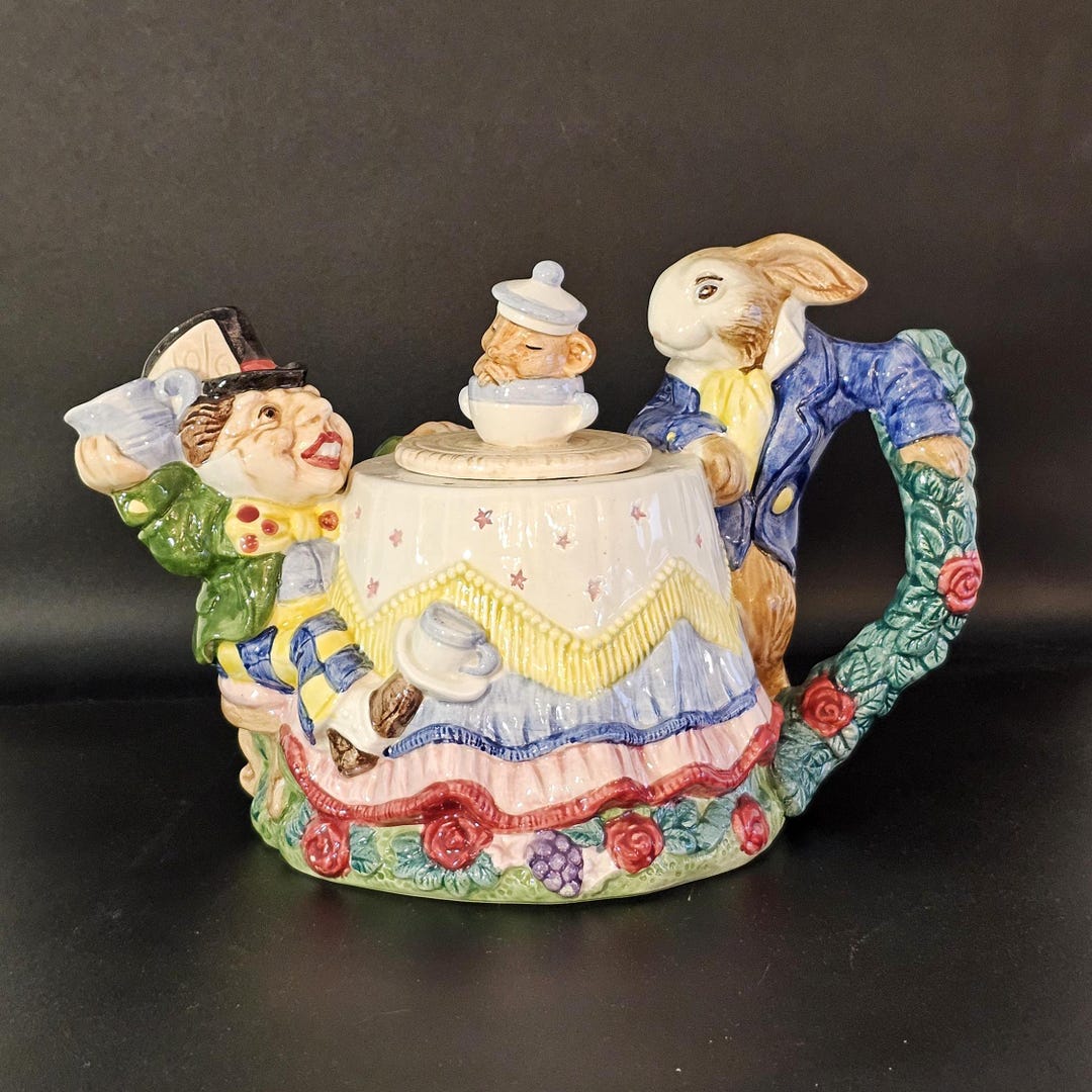 Fitz and Floyd Alice in Wonderland Mad Hatter, Dormouse, March Hare Tea ...