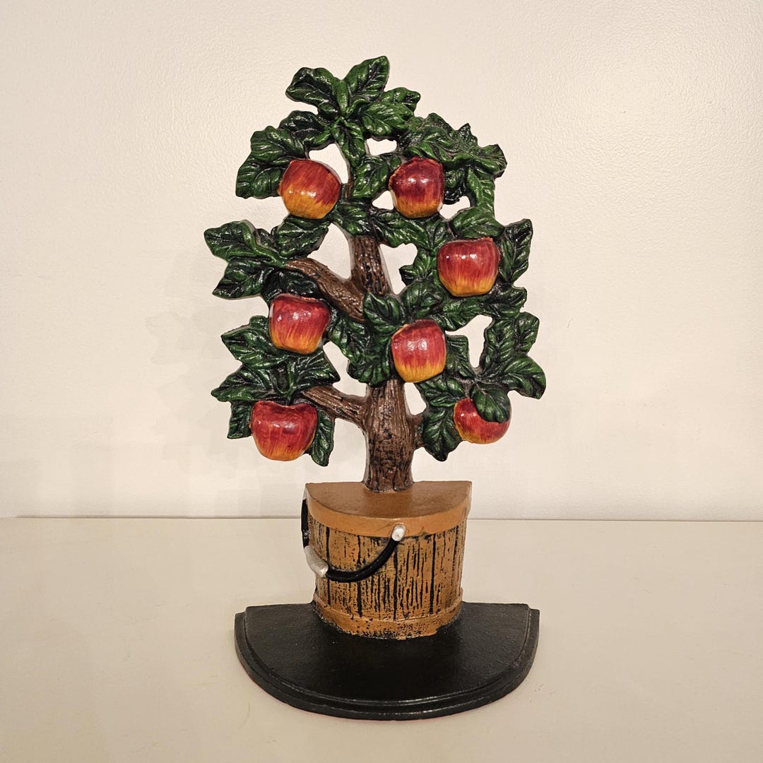 Cast Iron Apple Tree Door Stop Original Paint EUC 13.25" - Etsy