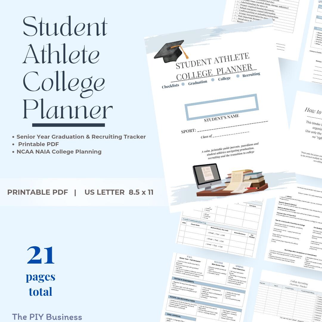 Student Athlete College Planner | Senior Year, Recruiting & College ...