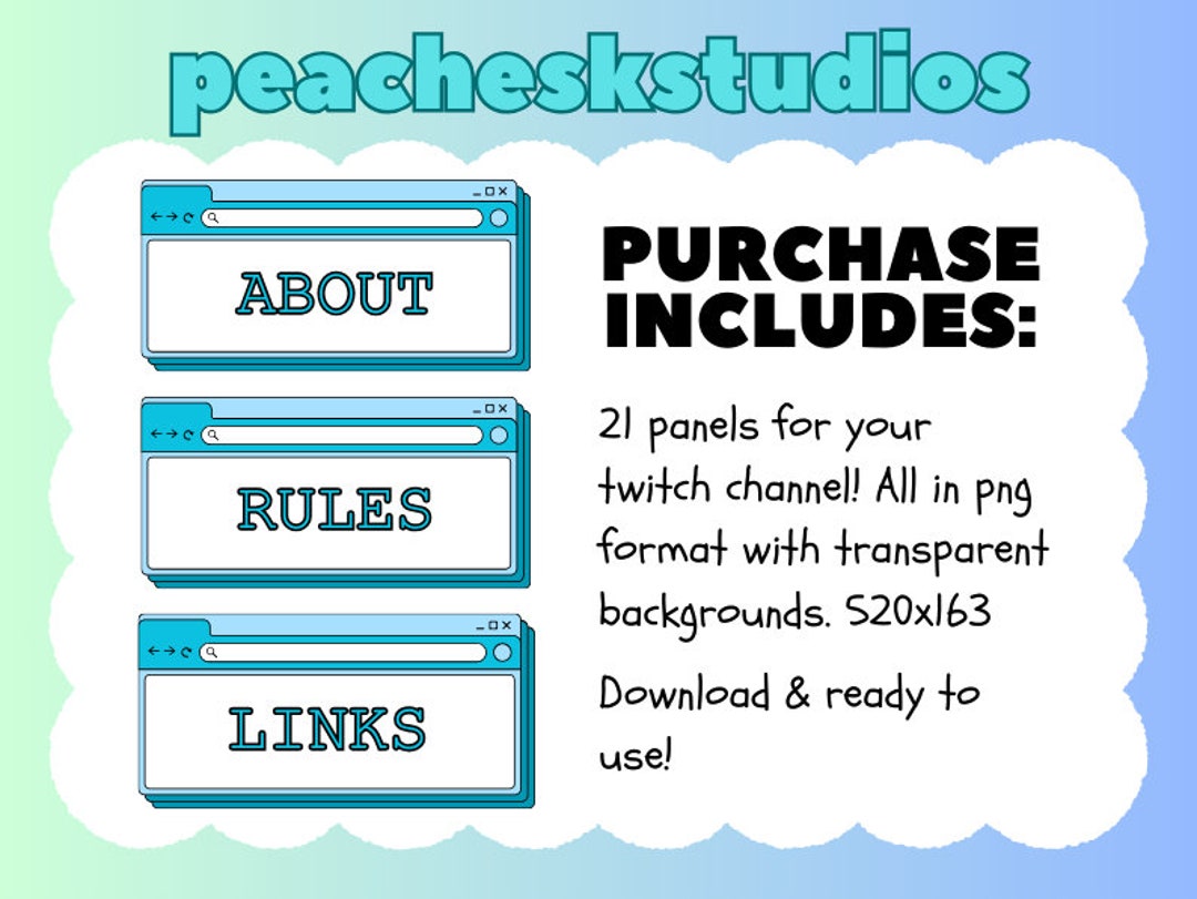 21x CUTE TWITCH PANELS | Twitch About Me | Blue Pop-ups | Kawaii Twitch ...