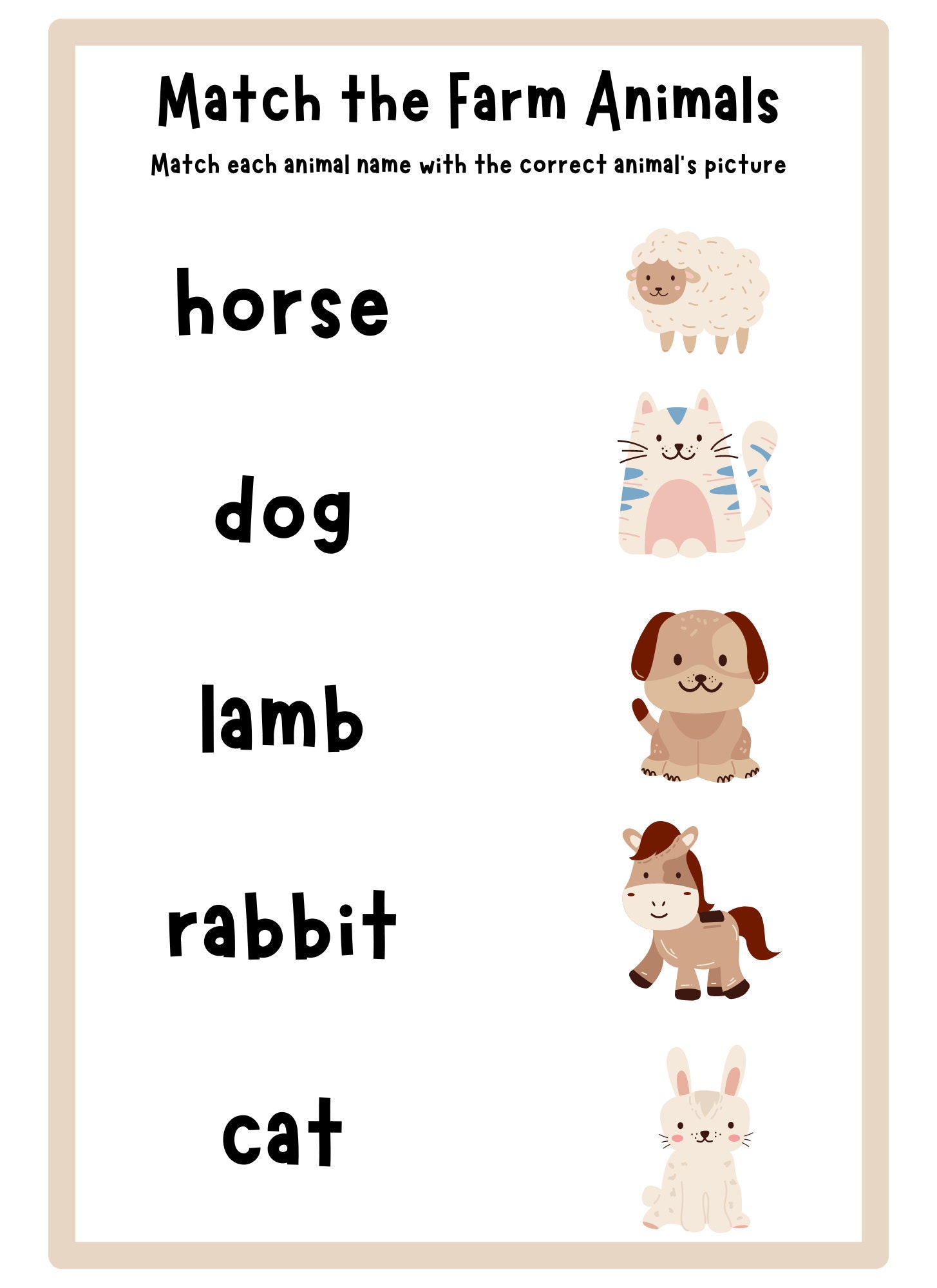 Farm Animals Educational Printable Activity Pack - Etsy