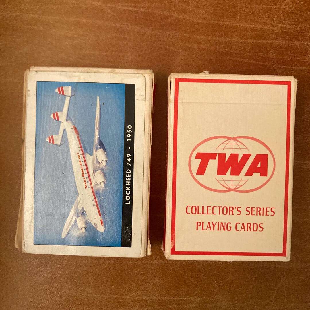 1960s TWA Airlines Vintage Aircraft Playing Cards Set – Each Deck ...