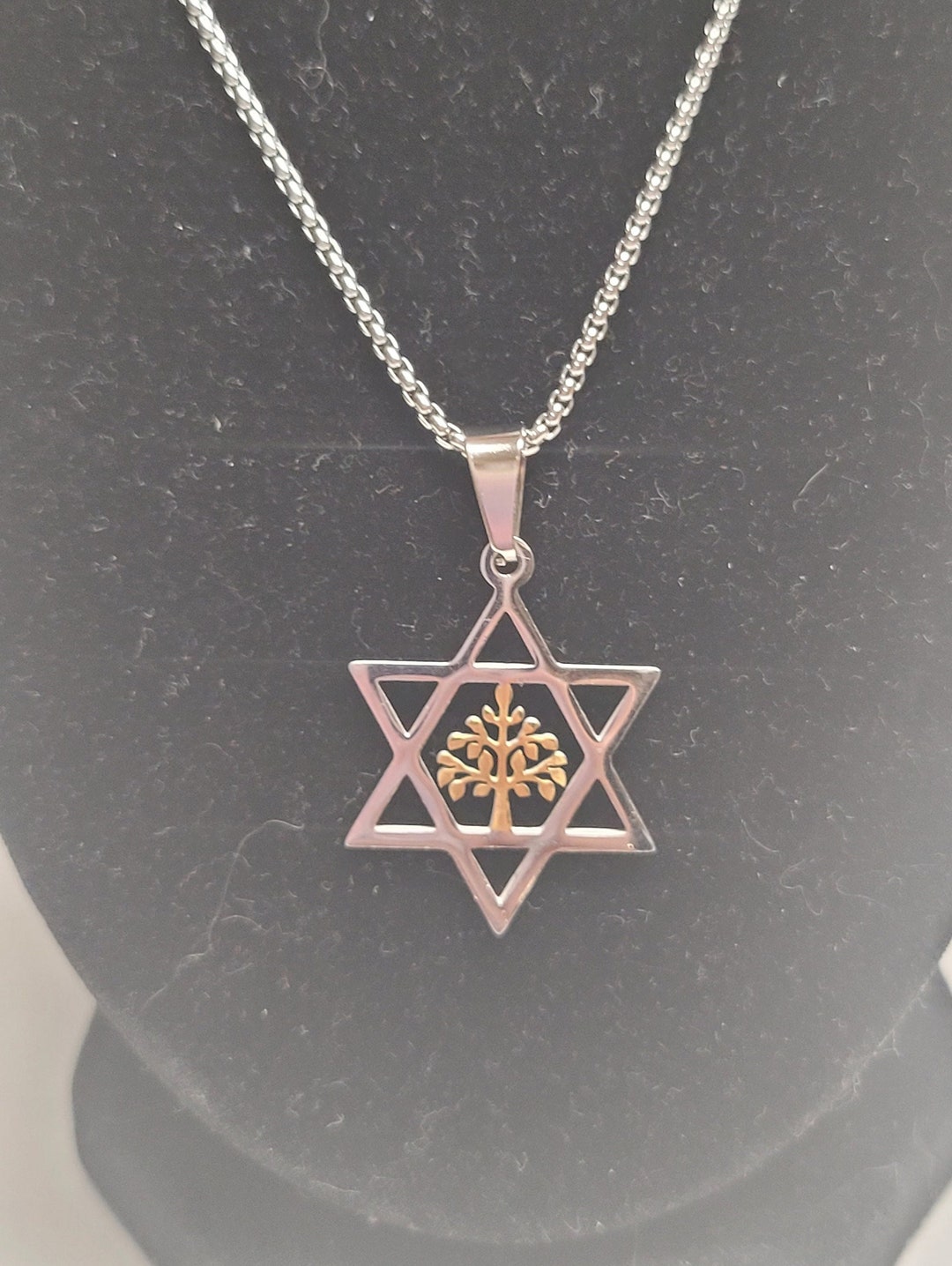 Stainless Steel Silver and Gold Tree of Life Necklace - Etsy