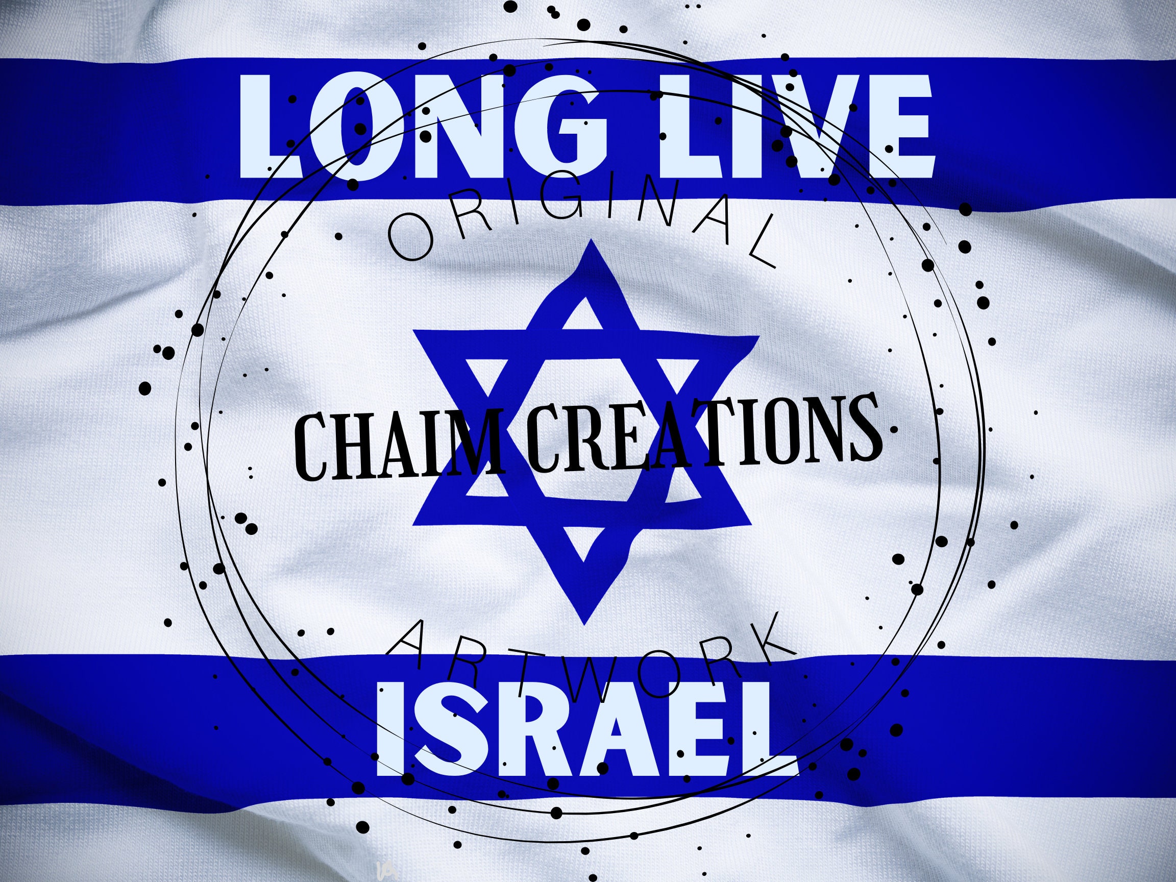 Long Live Israel Flag 24x18in Digital Print - Etsy