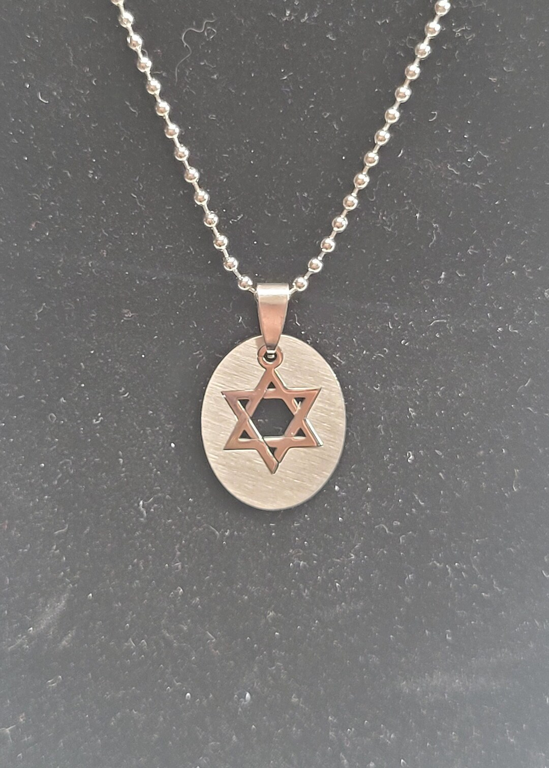Stainless Steel Star of David Army Necklace - Etsy