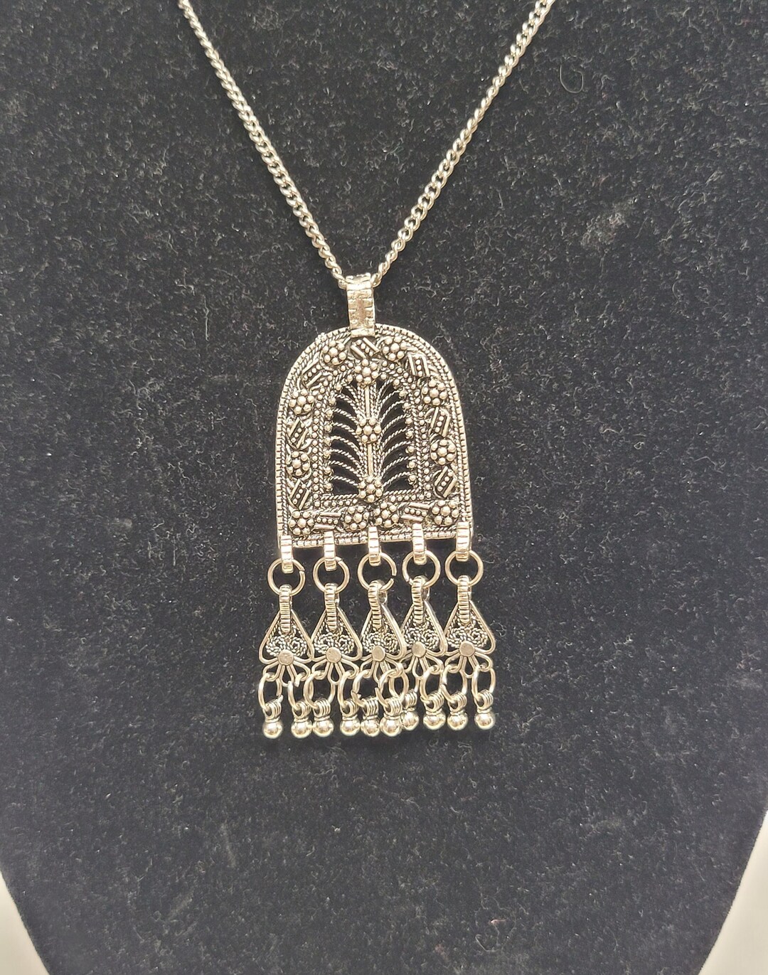 Gate of Zion Long Silver Necklace - Etsy