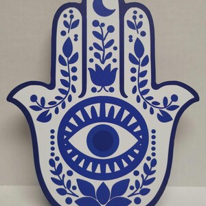 Blue and White Hamsa Wall Hanging - Etsy