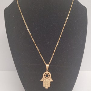 Gold Jewish Hand of God With Star of David Necklace - Etsy