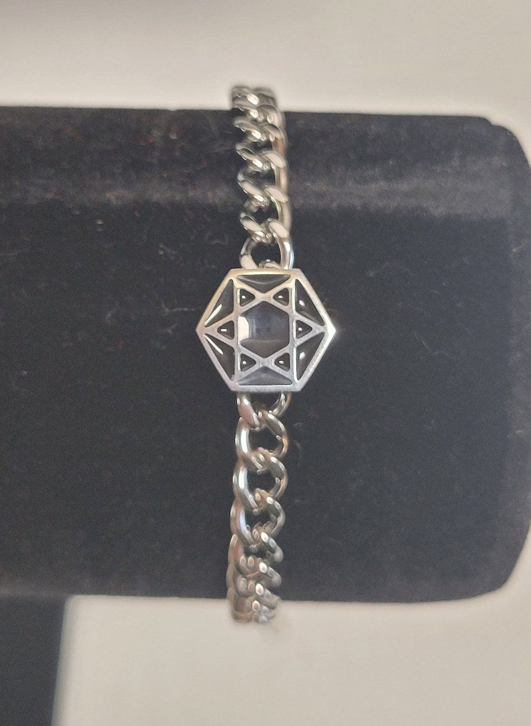 Stainless Steel Silver Star of David Bracelet With Lobster Claw Closure ...