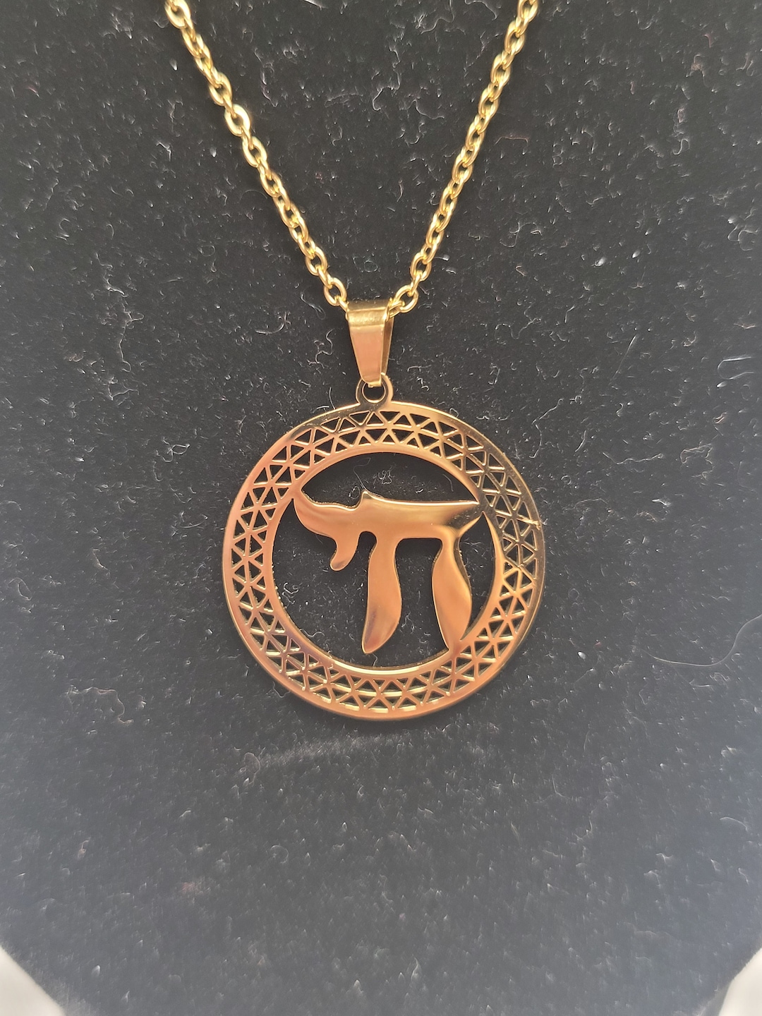 Stainless Steel Chai Jewish Necklace - Etsy