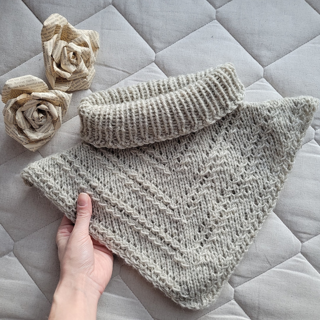 Cowl Knitting Pattern, Knitted Turtle Neck Collar Pattern, Lace Cowl ...