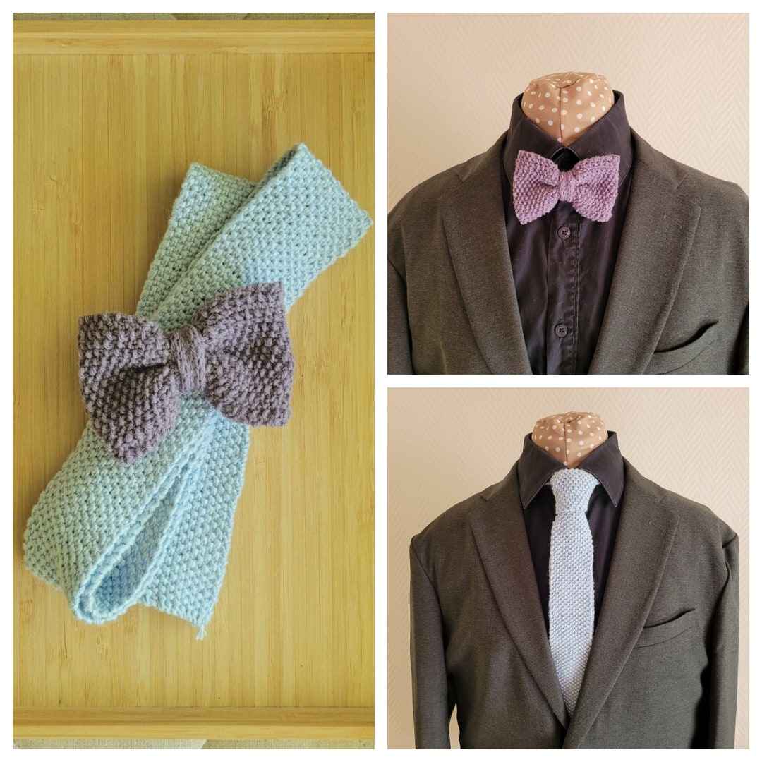 Tie and Bow Knitting Pattern Bundle. Easy Knitted Bow Pattern. Simple ...
