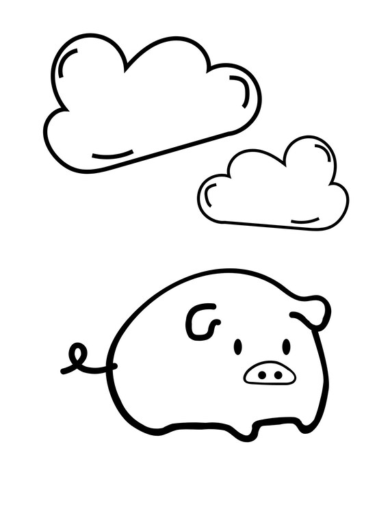 Pig Coloring Page - Etsy