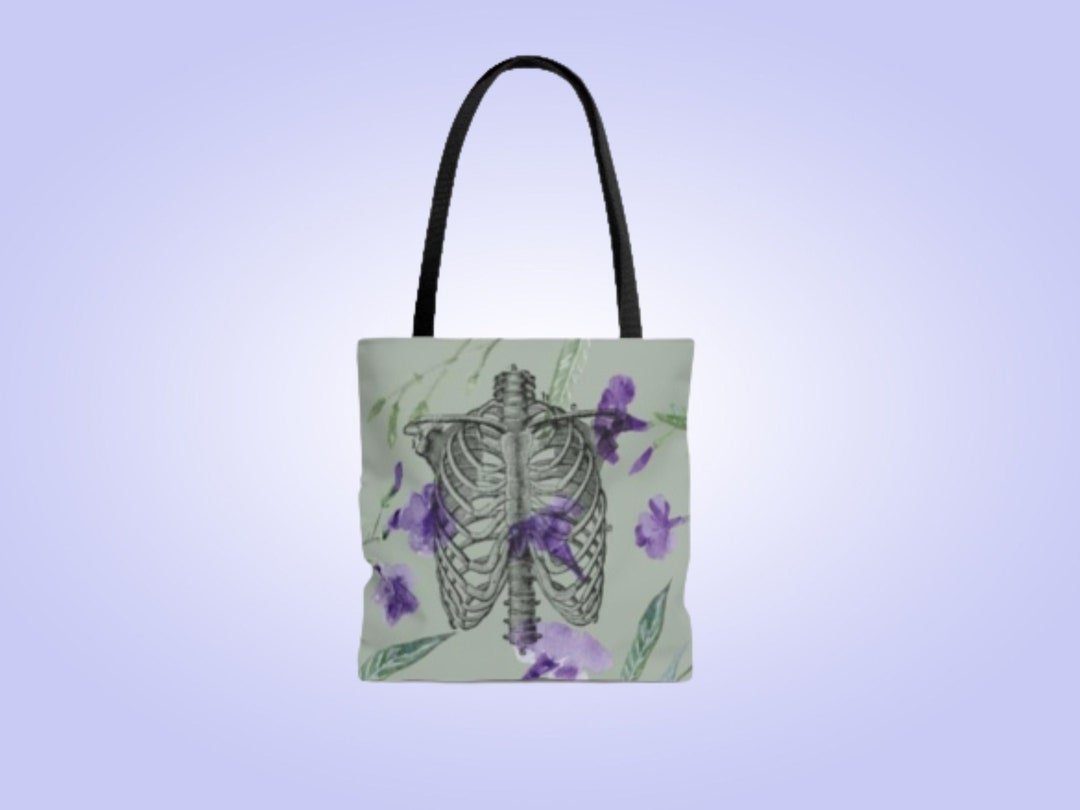 Anatomy Tote Bag/ Rib Cage Tote Bag/ X RAY Tech Tote Bag/green Purple ...