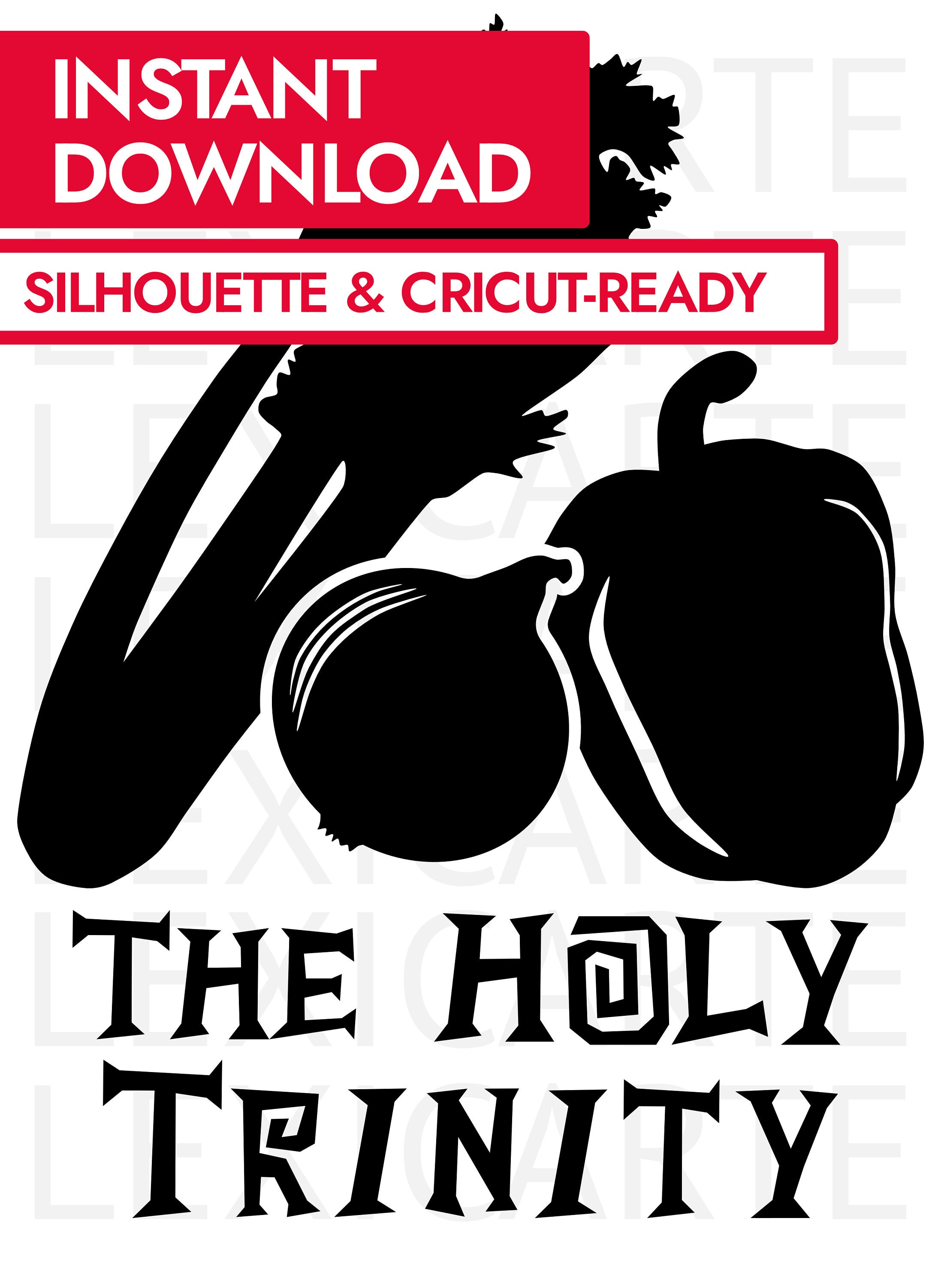 Cajun Holy Trinity SVG PNG Instant Download Black and White High ...