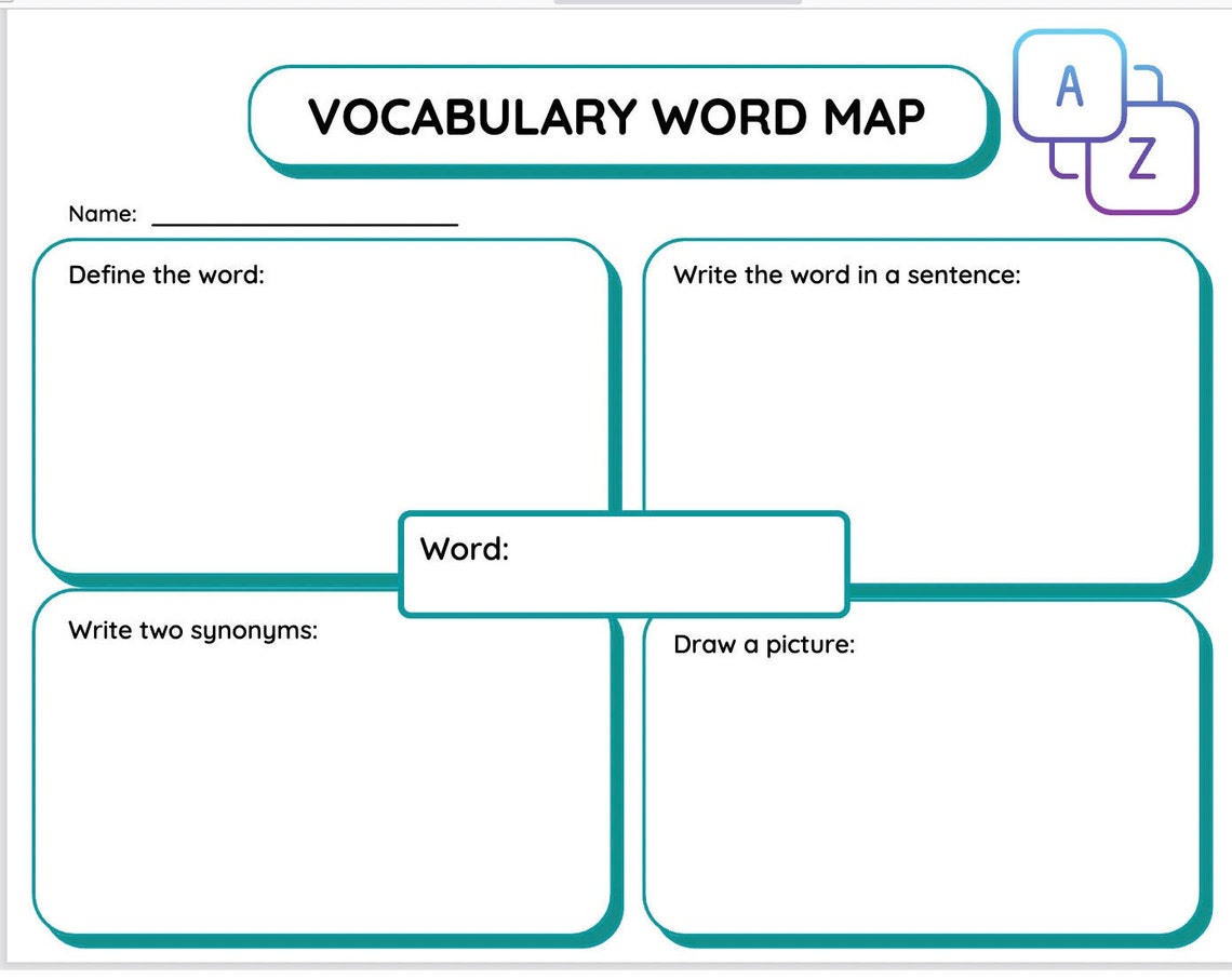 Vocabulary Graphic Organizer - Etsy