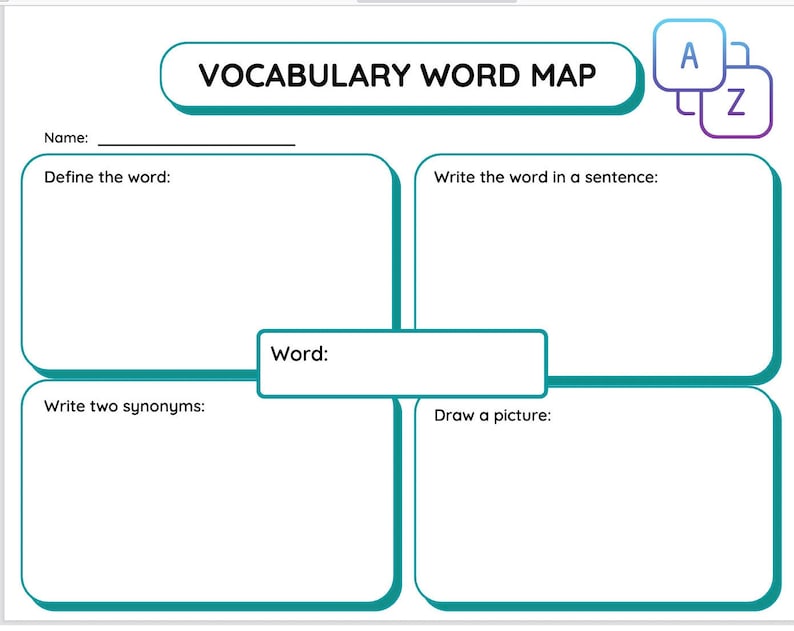 Vocabulary Graphic Organizer - Etsy