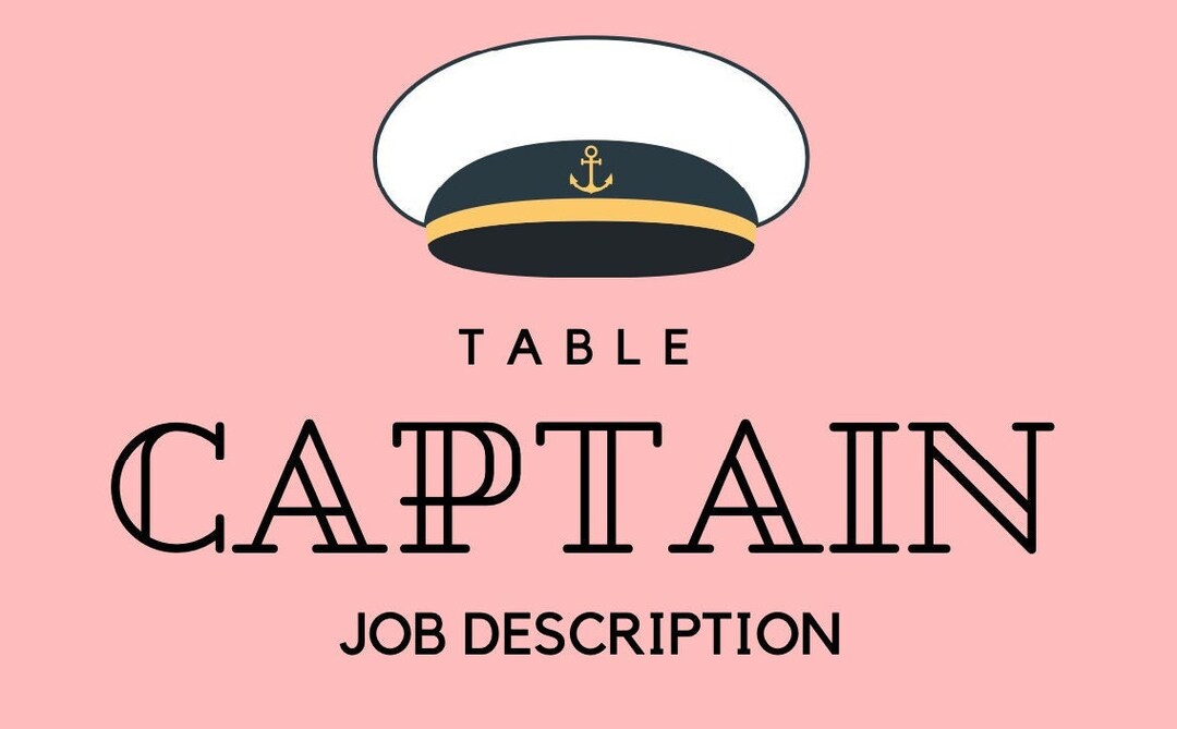 Table Captain Student Job Description Poster - Etsy