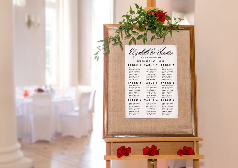 Minimalist Seating Chart Canva Template - Etsy