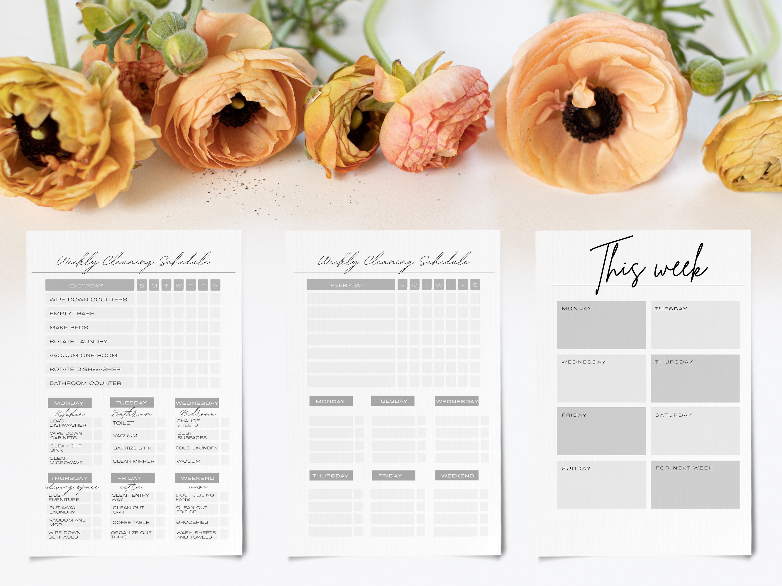 Morning Routine, Self Care Checklist, Cleaning Schedule, Printable ...