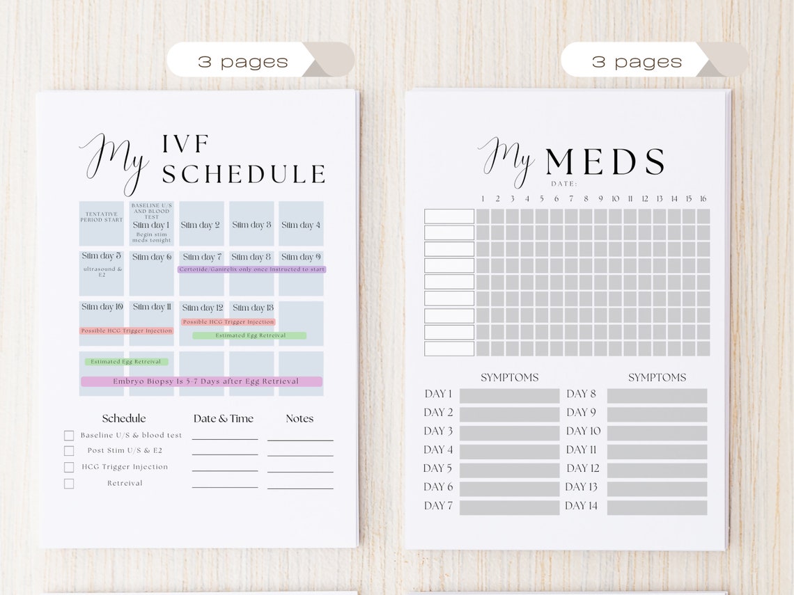 IVF Planner Bundle, IVF Calendar, Planner, IVF Gift - Etsy