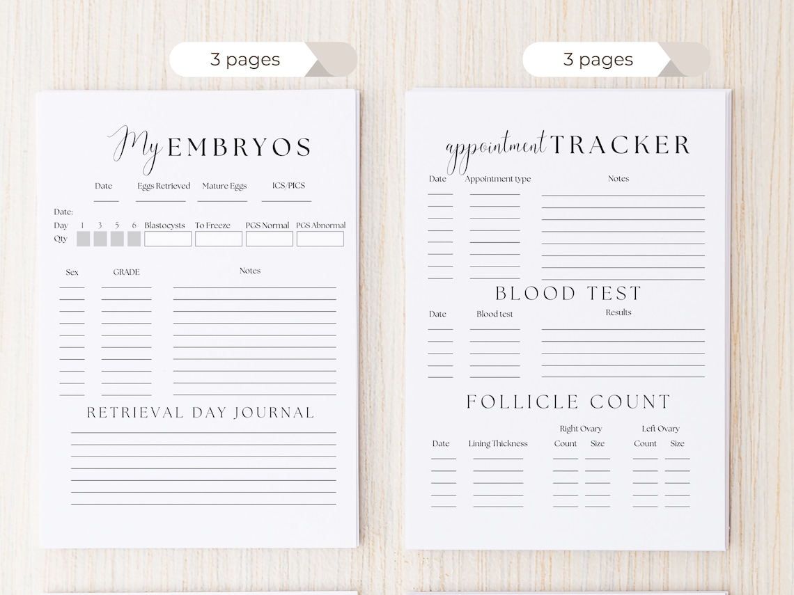 IVF Planner, IVF Calendar, Planner, IVF Gift, Fertility Planner, Ivf ...