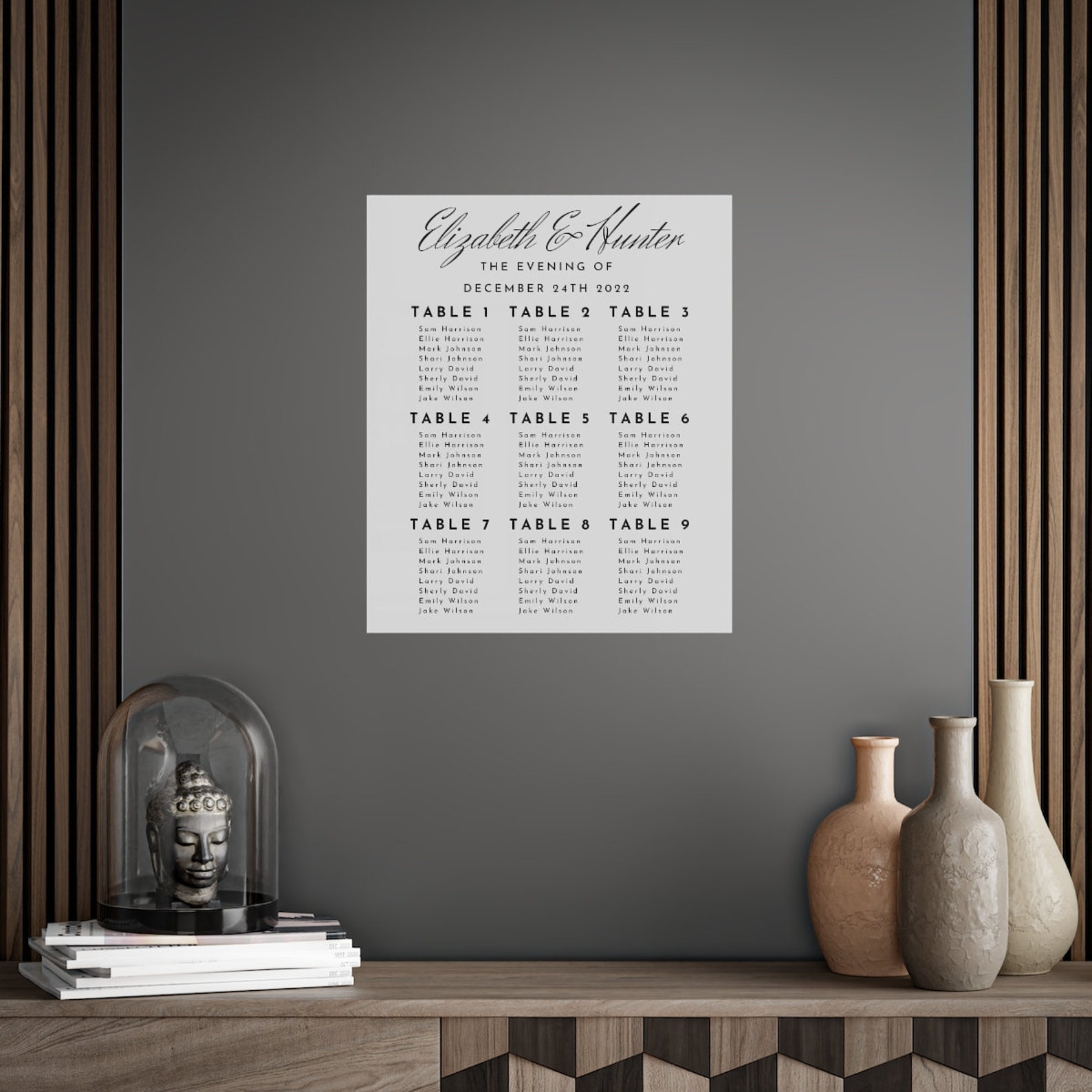 Minimalist Seating Chart Canva Template - Etsy