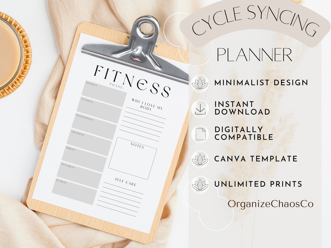 Cycle Syncing Planner, Period Tracker, Temperature Tracker, Ovulation Tracker, Period Log, Canva ...