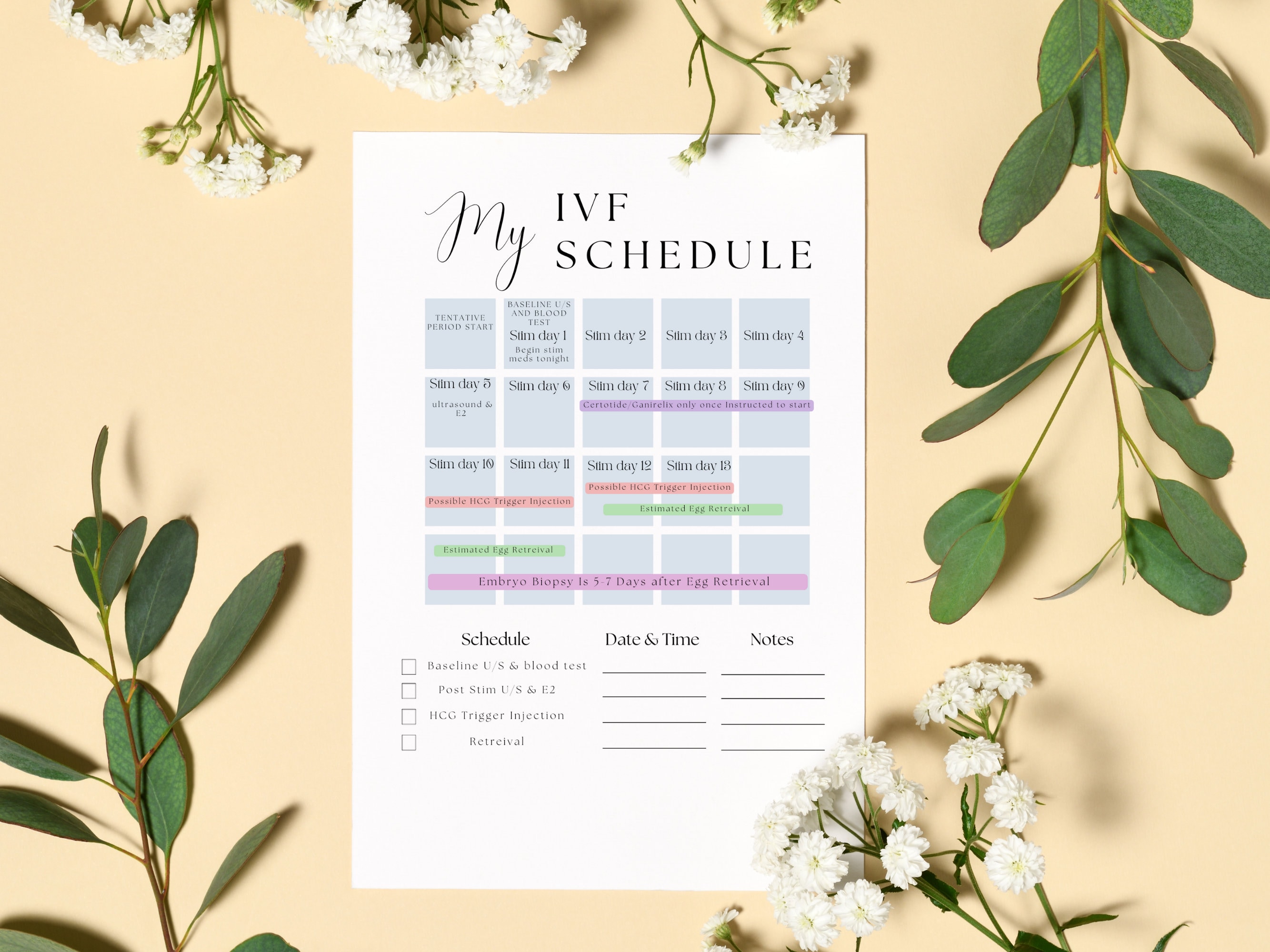 IVF Planner, IVF Calendar, Planner, IVF Gift, Fertility Planner, Ivf ...