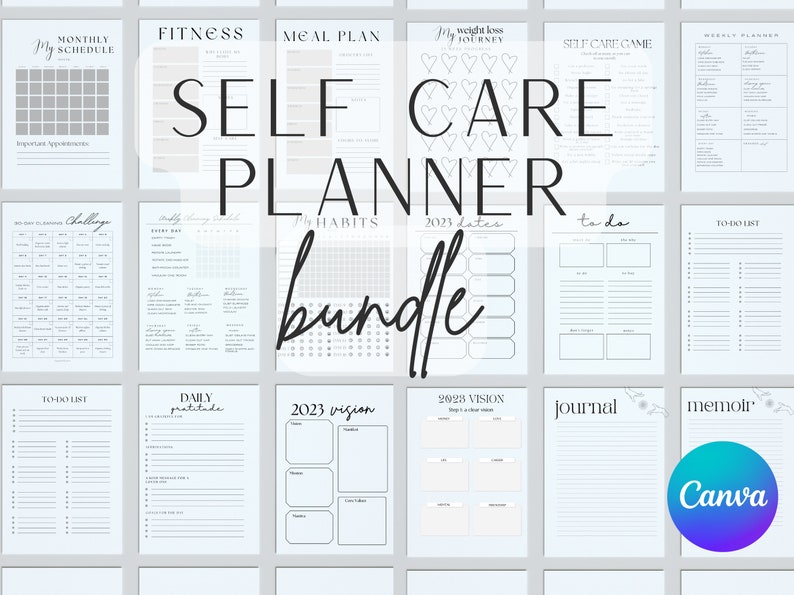 Self Care Digital Planner, Goals Year, Period Tracker, Weekly Habit ...
