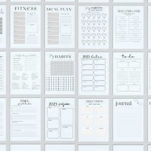 Self Care Digital Planner, Goals Year, Period Tracker, Weekly Habit ...