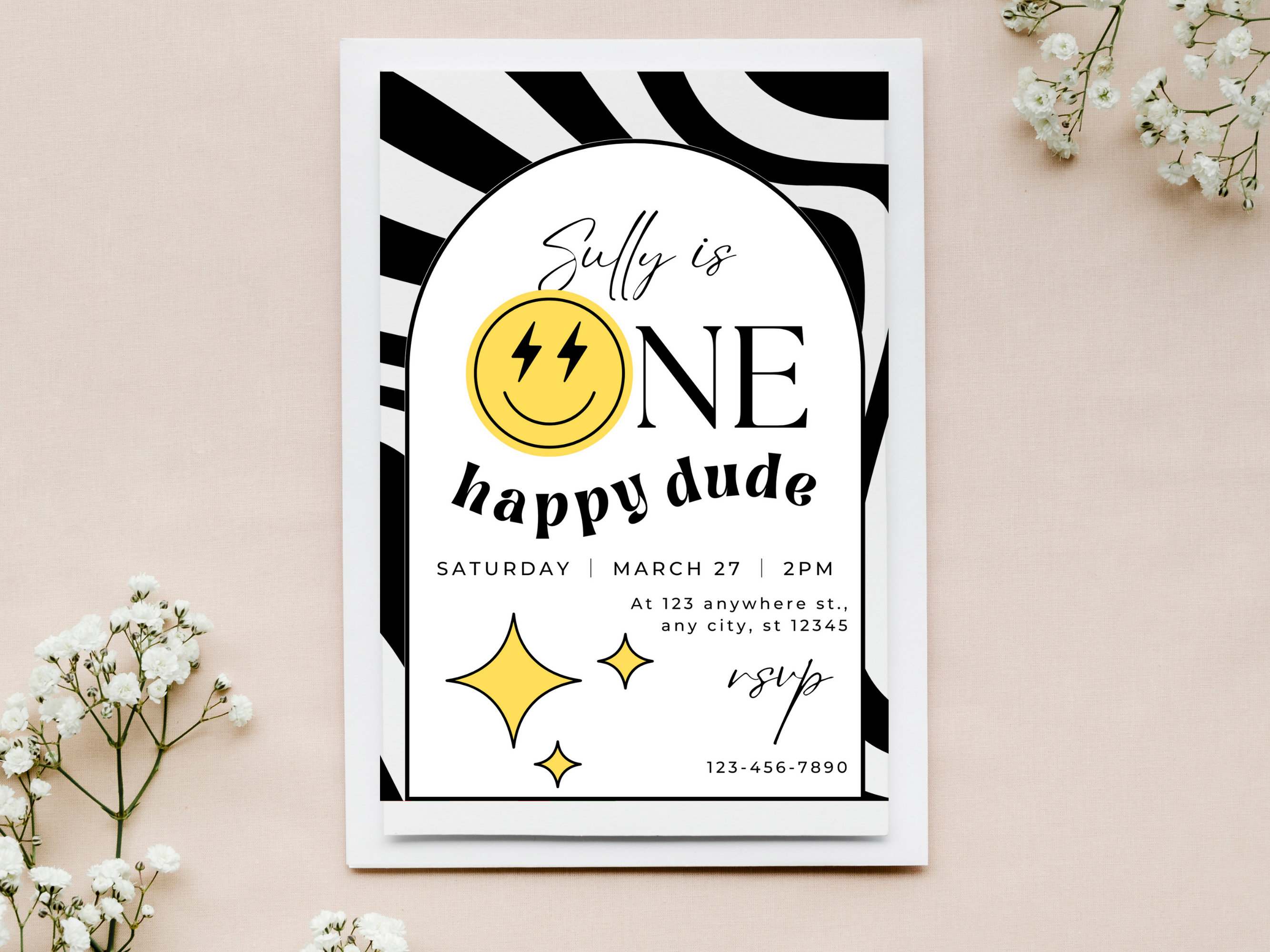 Wild One Birthday Invitation, First Birthday Invitation, One Happy Dude ...