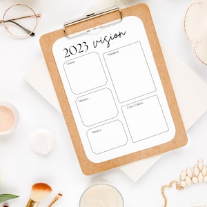 Vision Board Printable, Vision Board Template, Goal Setting Planner ...