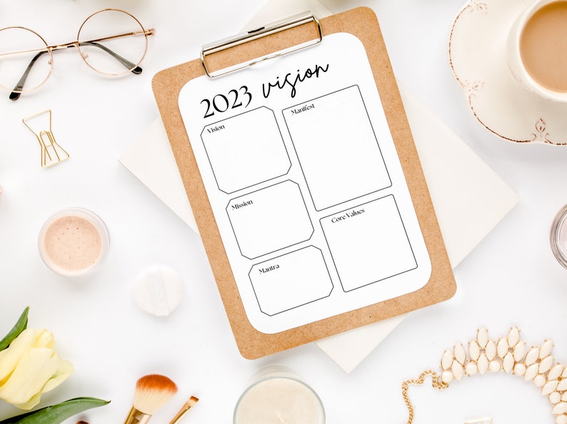 Vision Board Printable, Vision Board Template, Goal Setting Planner ...