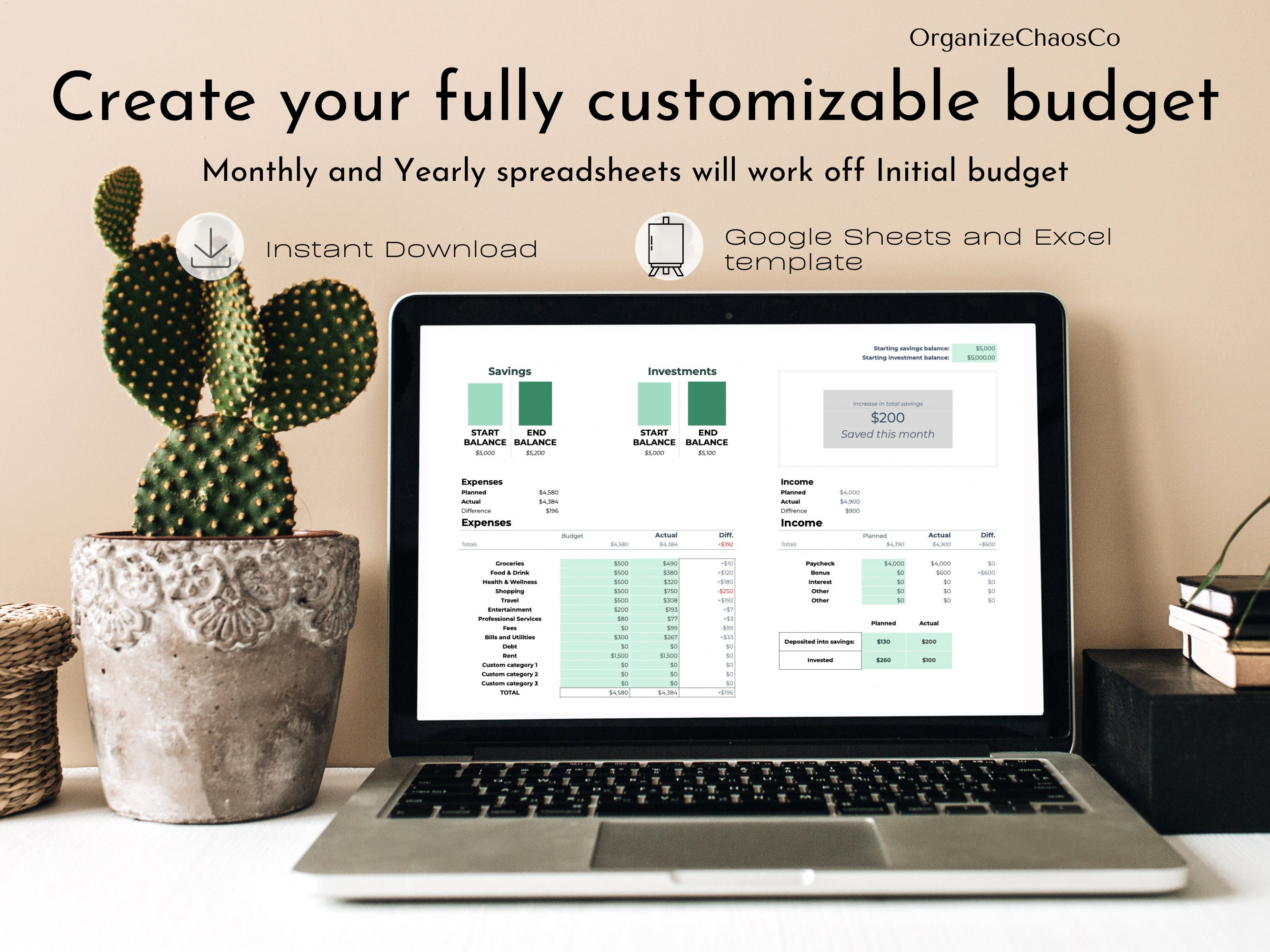2023 Budget Spreadsheet, Expense Tracker Spreadsheet, Budget Template ...
