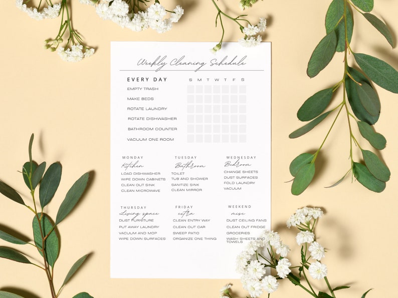 Cleaning Schedule, Weekly Cleaning, Cleaning Checklist, Cleaning List ...