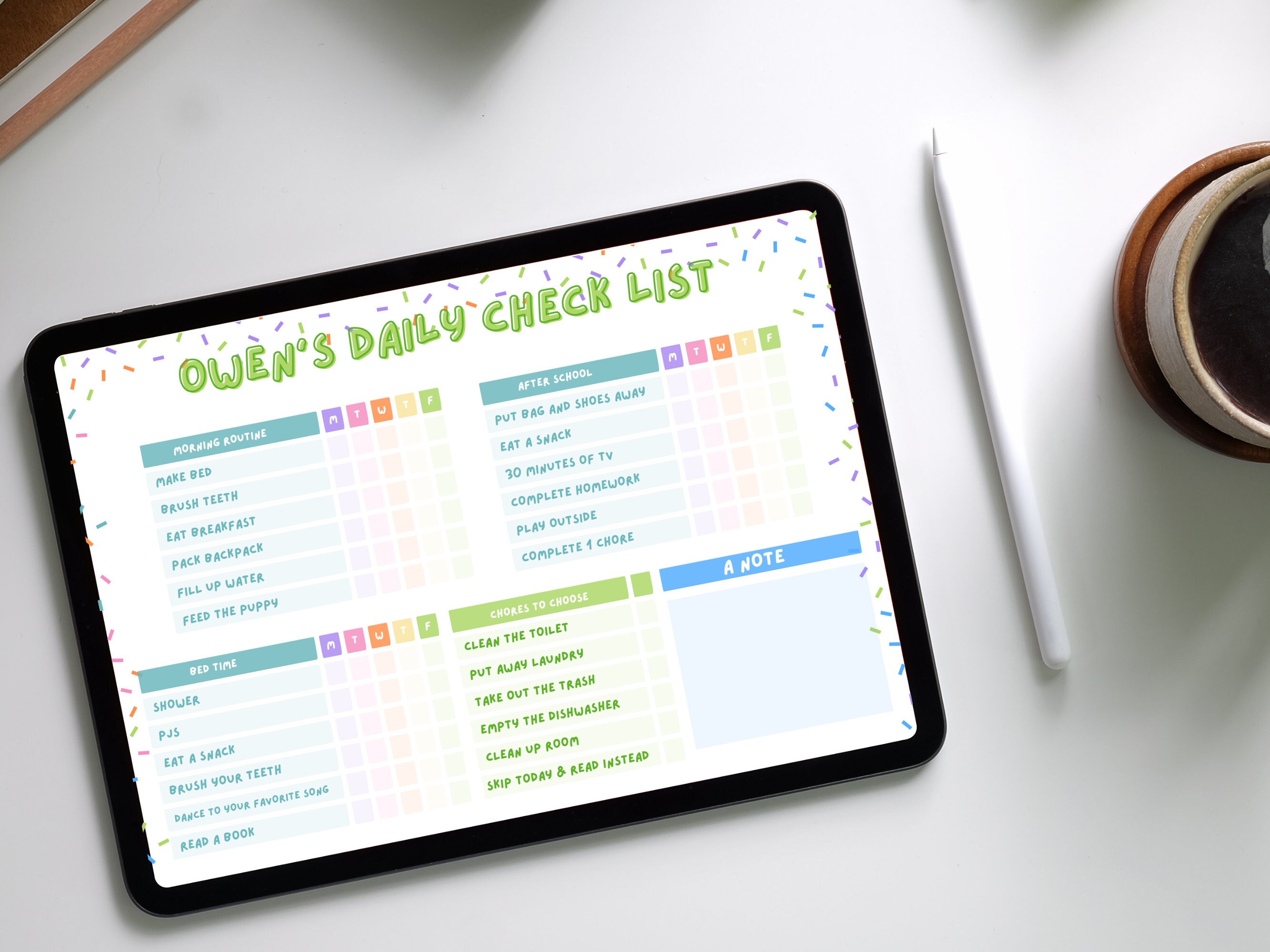 Responsibility Chart, Kids Planner, Kids Daily Routine, Printable ...